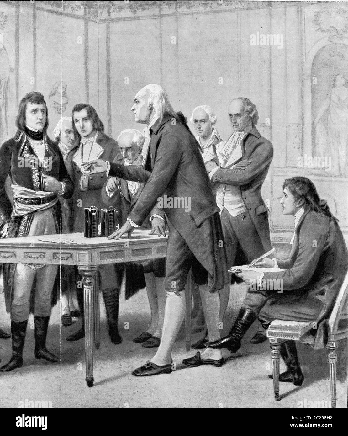 Alexandre Volta explains to Napoleon Bonaparte First Consul, the ...