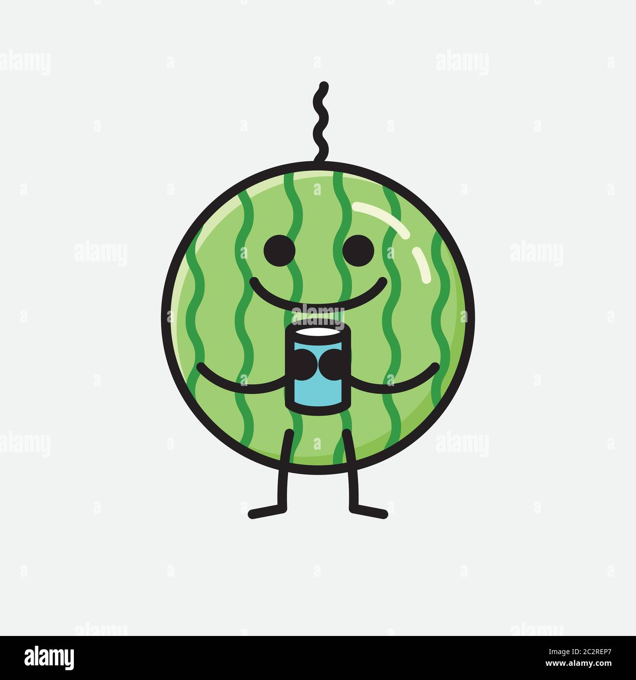 An illustration of Cute Watermelon Mascot Vector Character in Flat ...