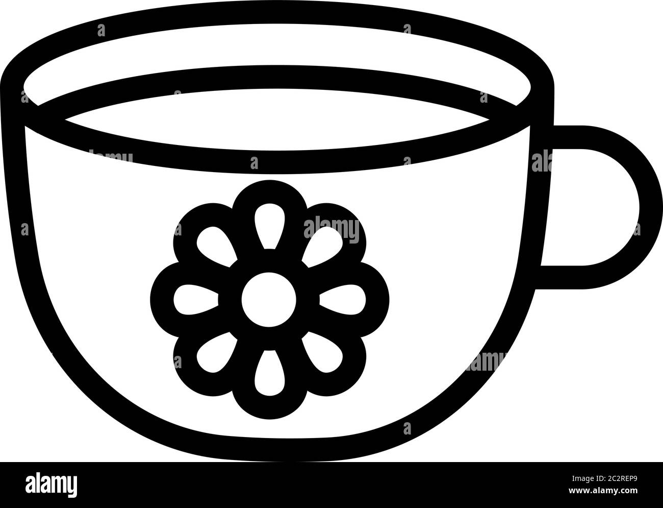 chamomile drink cup icon vector outline illustration Stock Vector Image ...