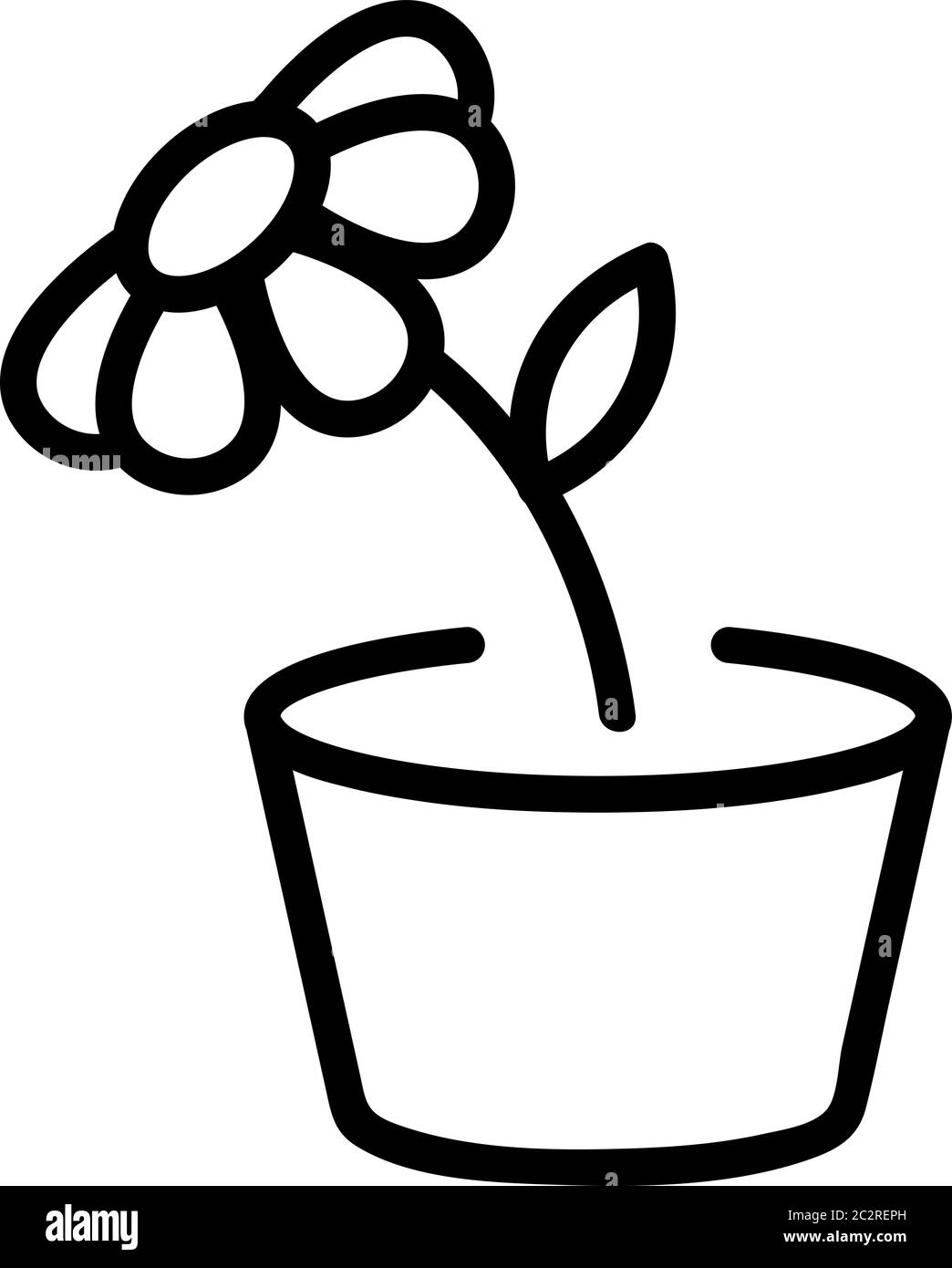 chamomile potting flower icon vector outline illustration Stock Vector ...