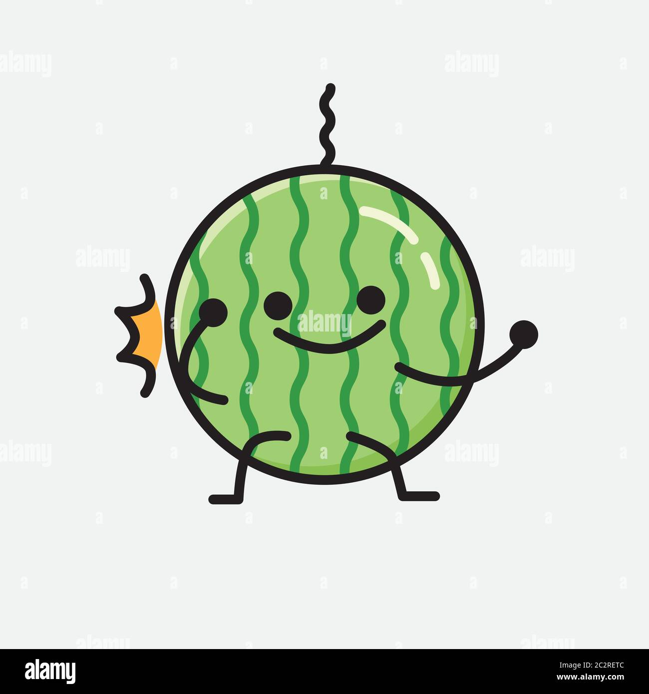 An illustration of Cute Watermelon Mascot Vector Character in Flat ...