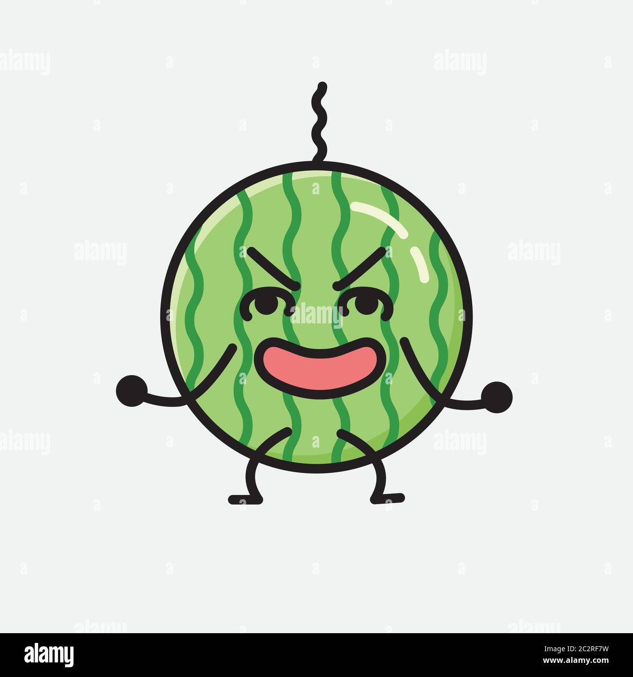 An illustration of Cute Watermelon Mascot Vector Character in Flat ...