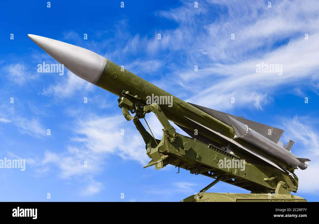 soviet anti-aircraft defence system on sky background Stock Photo - Alamy