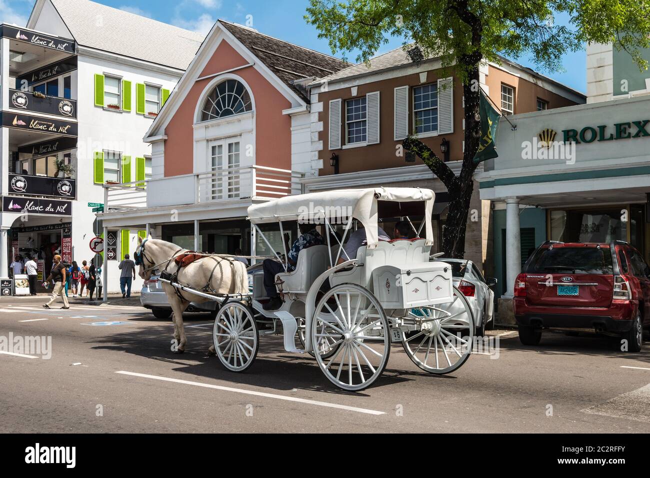 Nassau, Bahamas - May 3, 2019: Street view of Nassau at day with ...