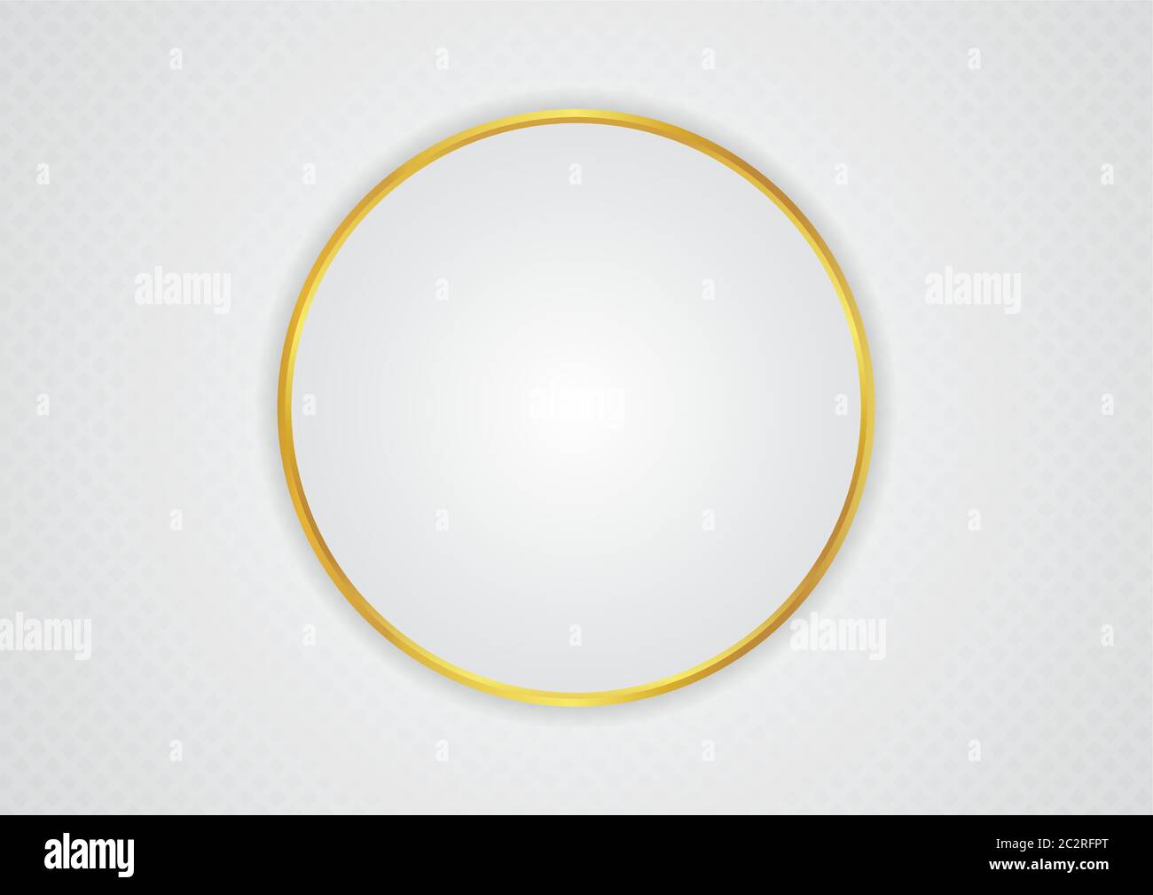 Circle space shape for content white color and gold metallic design ...