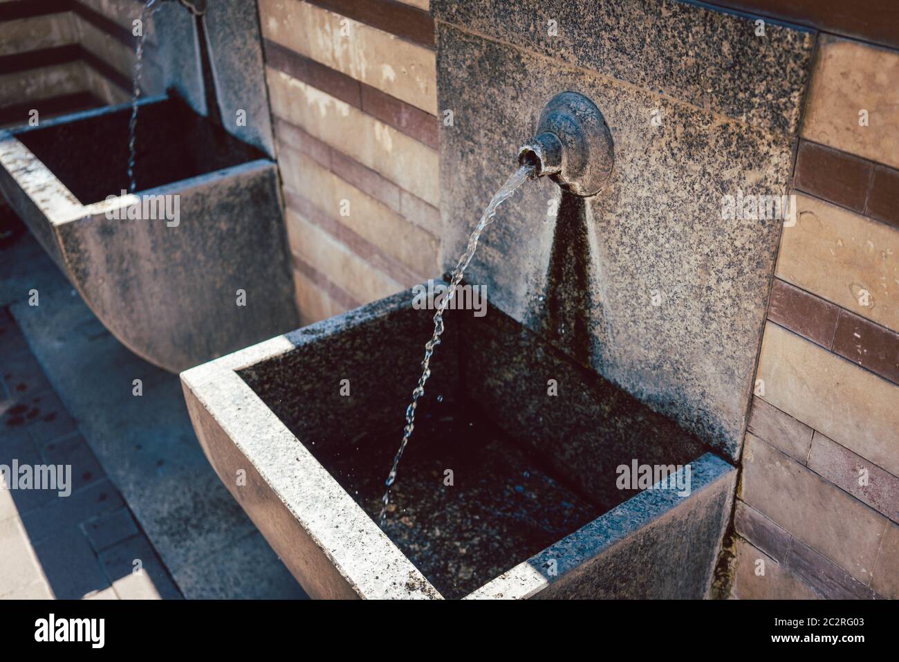 Public mineral water running from tap in Sofia, Bulgaria Stock Photo ...