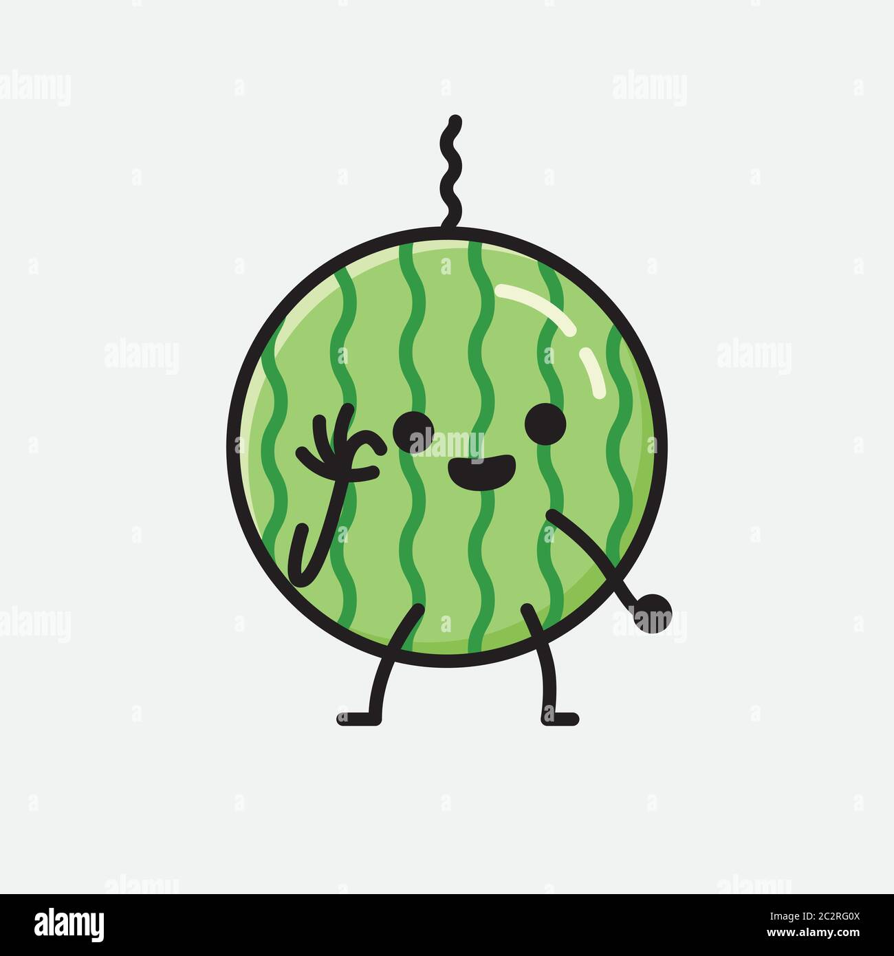 An illustration of Cute Watermelon Mascot Vector Character in Flat ...