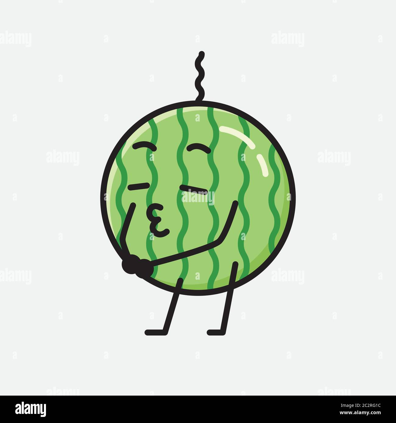 An illustration of Cute Watermelon Mascot Vector Character in Flat ...