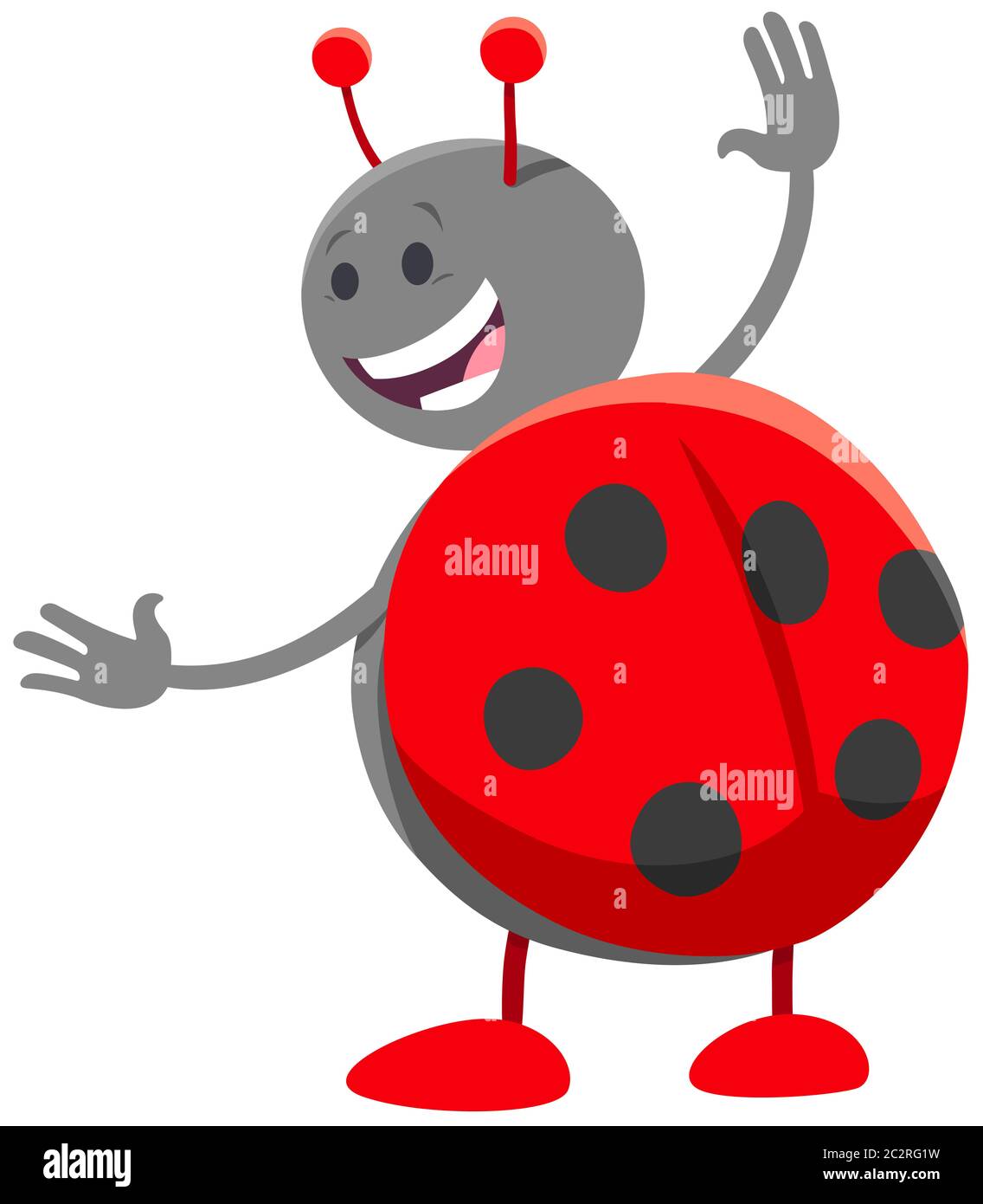 funny ladybug insect comic animal character Stock Photo - Alamy