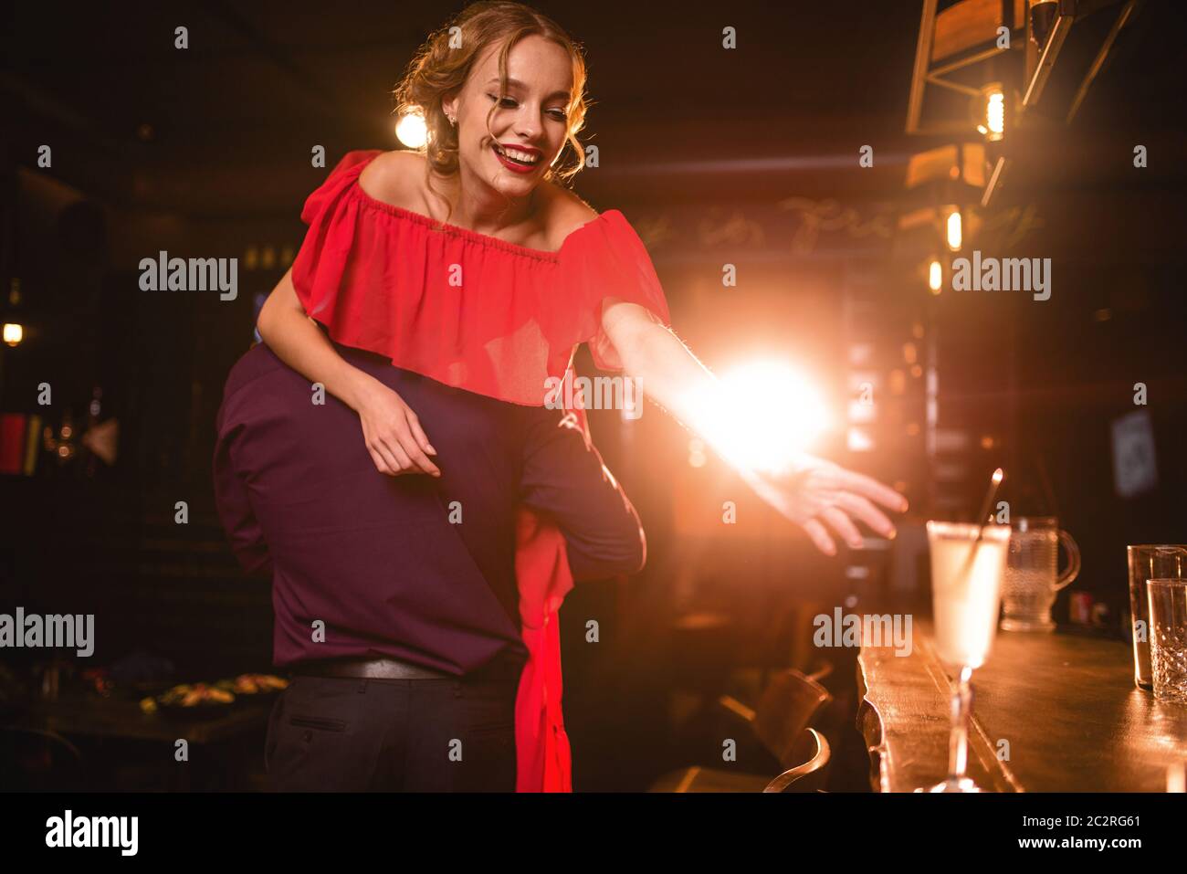 Two woman in night club hi-res stock photography and images - Alamy
