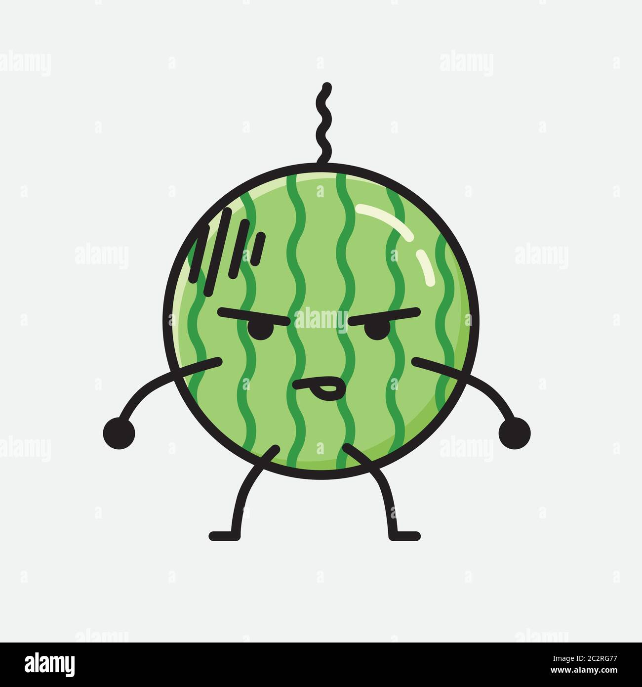 An illustration of Cute Watermelon Mascot Vector Character in Flat ...