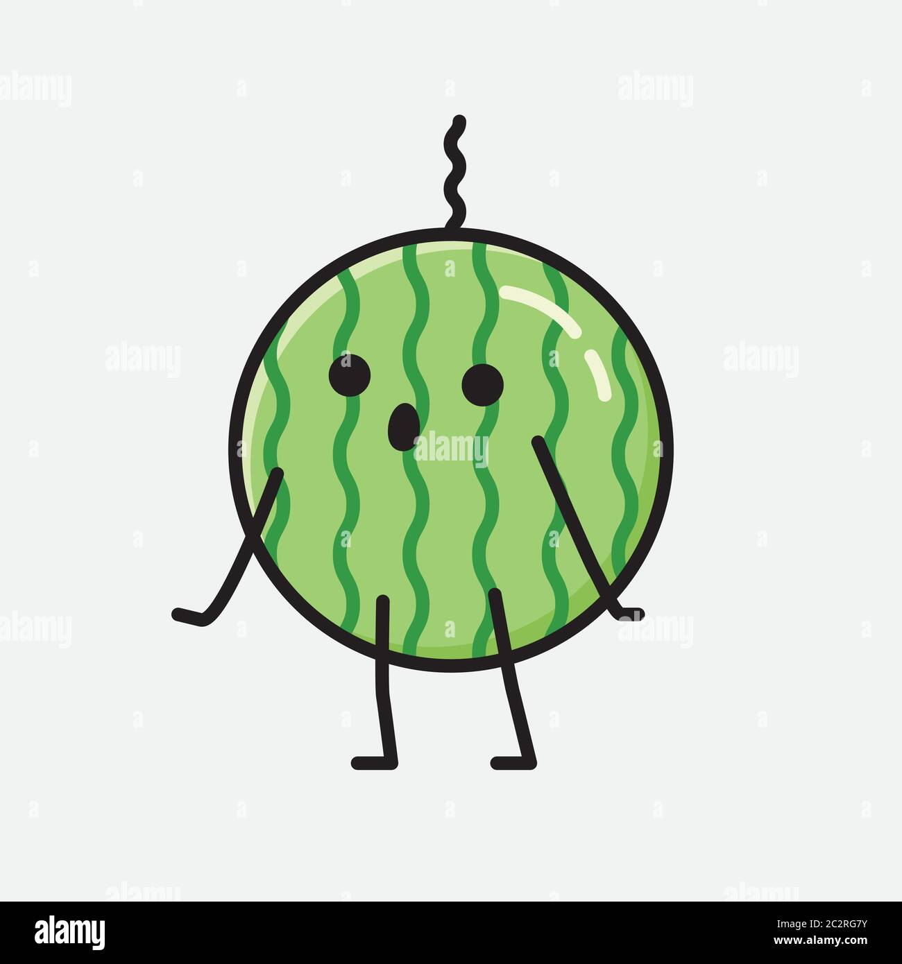 An illustration of Cute Watermelon Mascot Vector Character in Flat ...