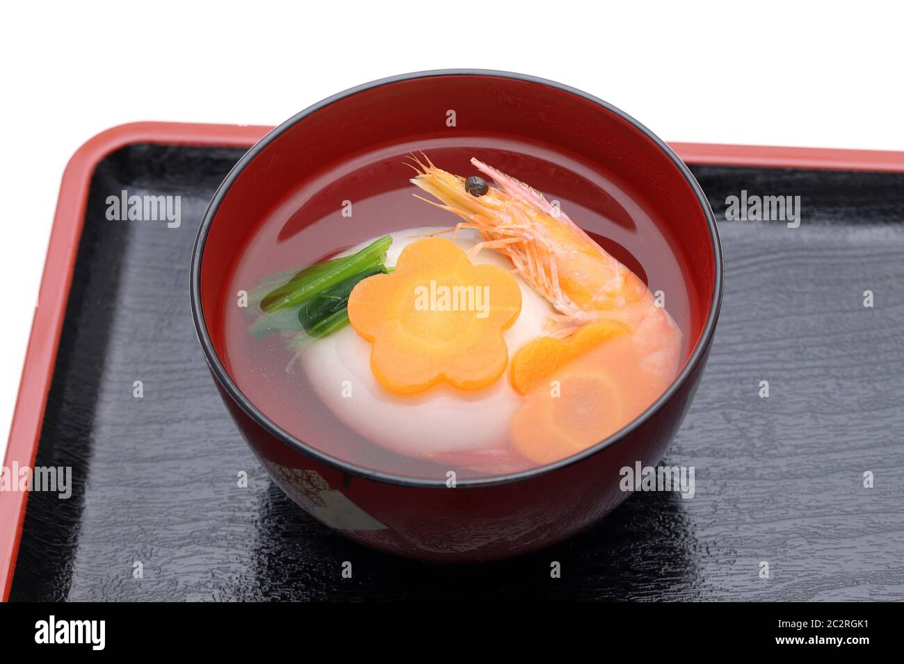 Japanese food, Zoni soup of mochi and ebi in a bowl Stock Photo - Alamy