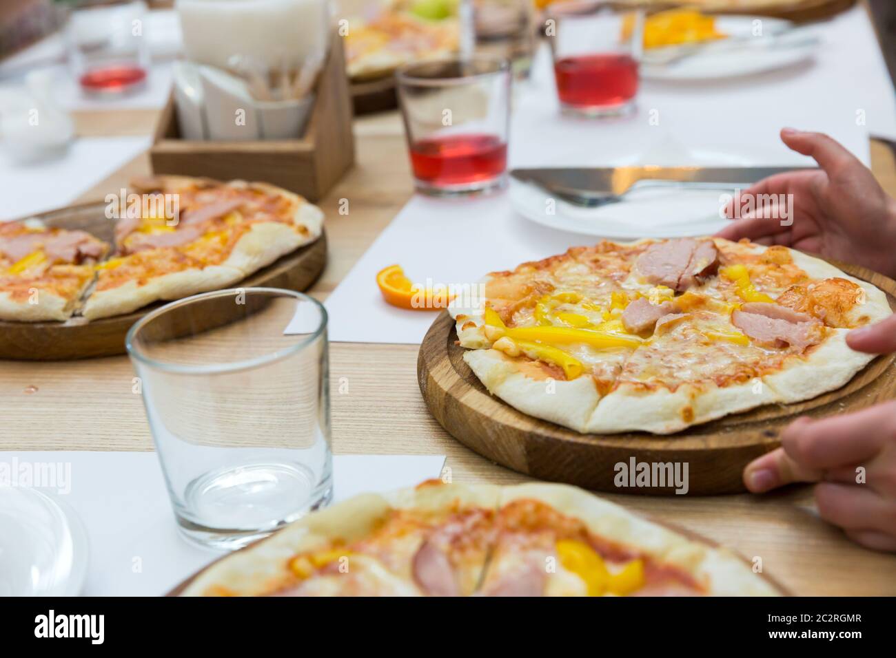Cooked ham on stand hi-res stock photography and images - Alamy