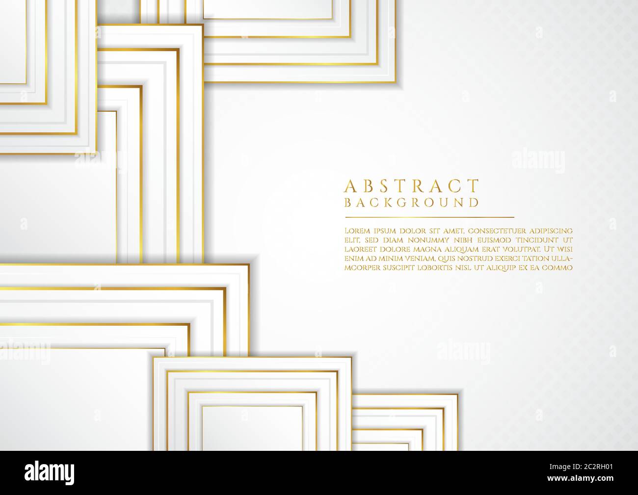 Luxury square overlap shape design white and gold metallic style ...