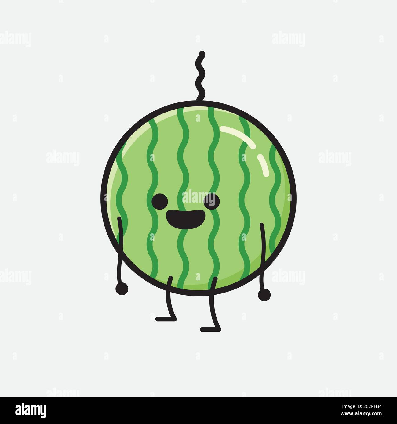 An illustration of Cute Watermelon Mascot Vector Character in Flat ...