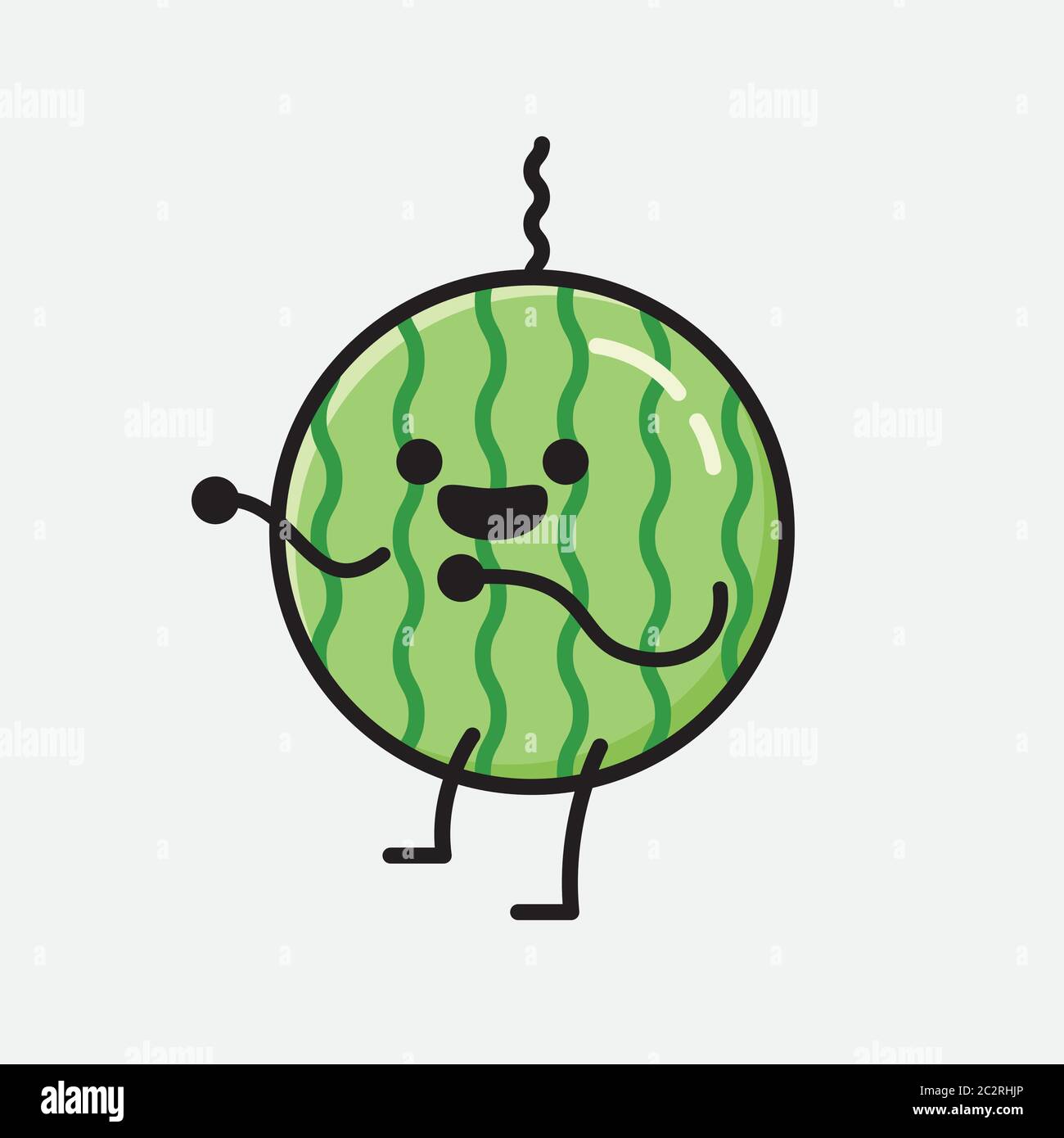 An illustration of Cute Watermelon Mascot Vector Character in Flat ...