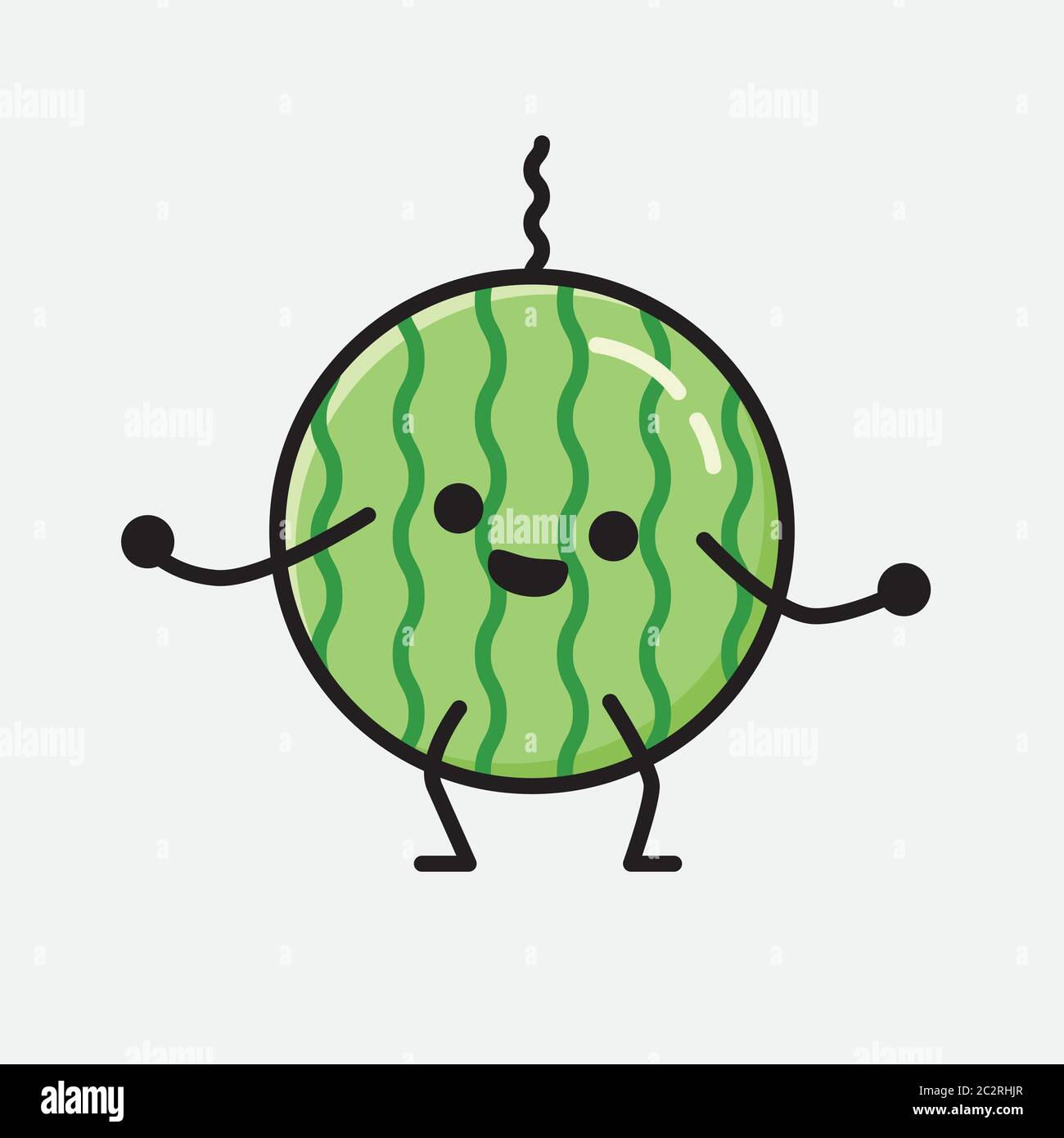 An illustration of Cute Watermelon Mascot Vector Character in Flat ...