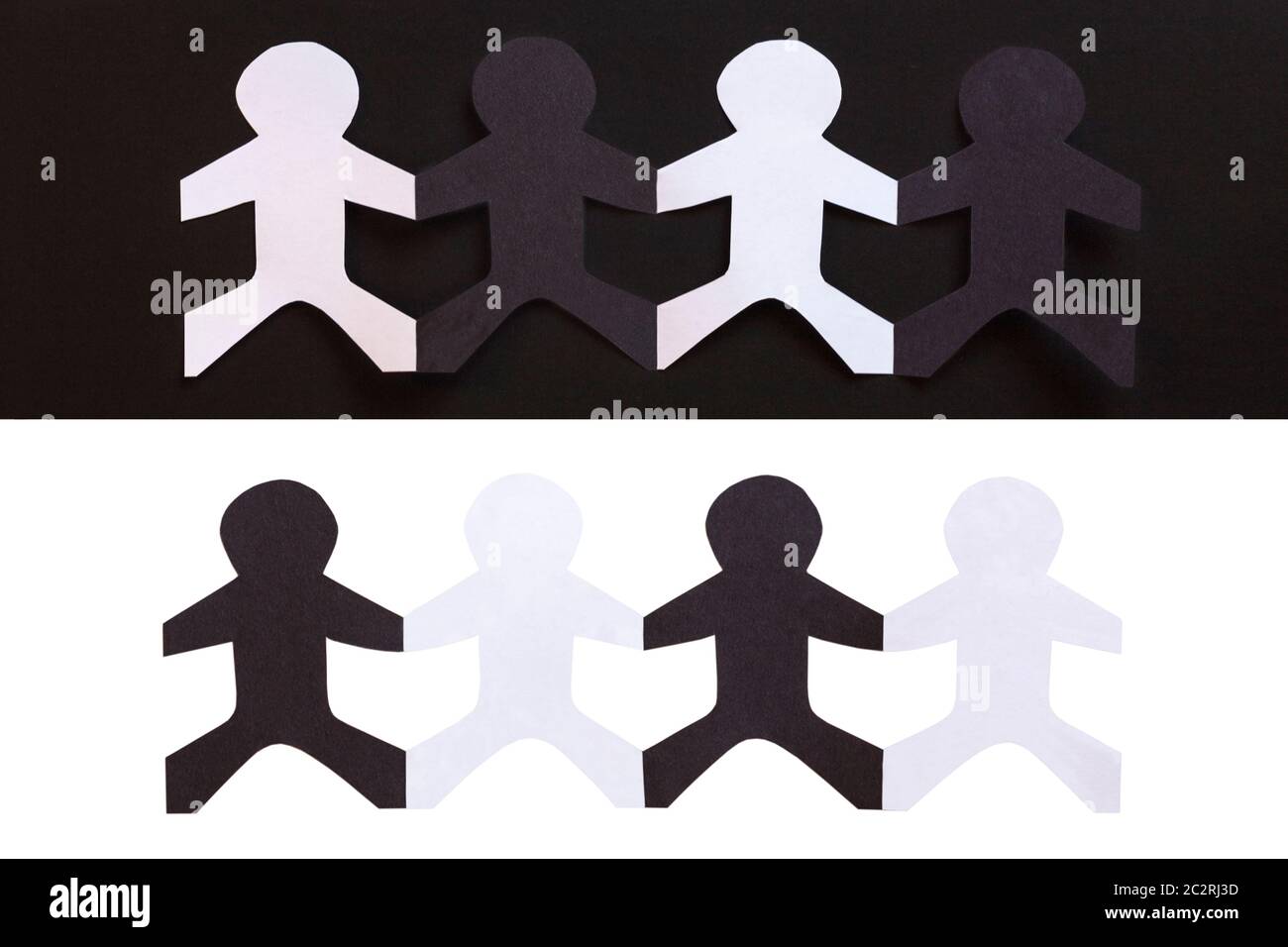 Paper Cutouts Of People Holding Hands