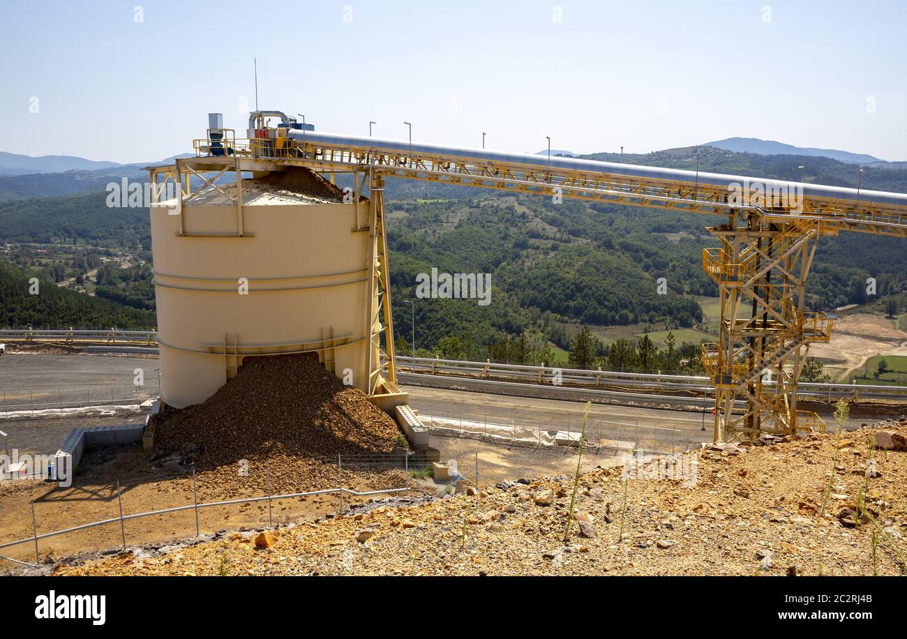 Gold mine mining elevators Stock Photo - Alamy