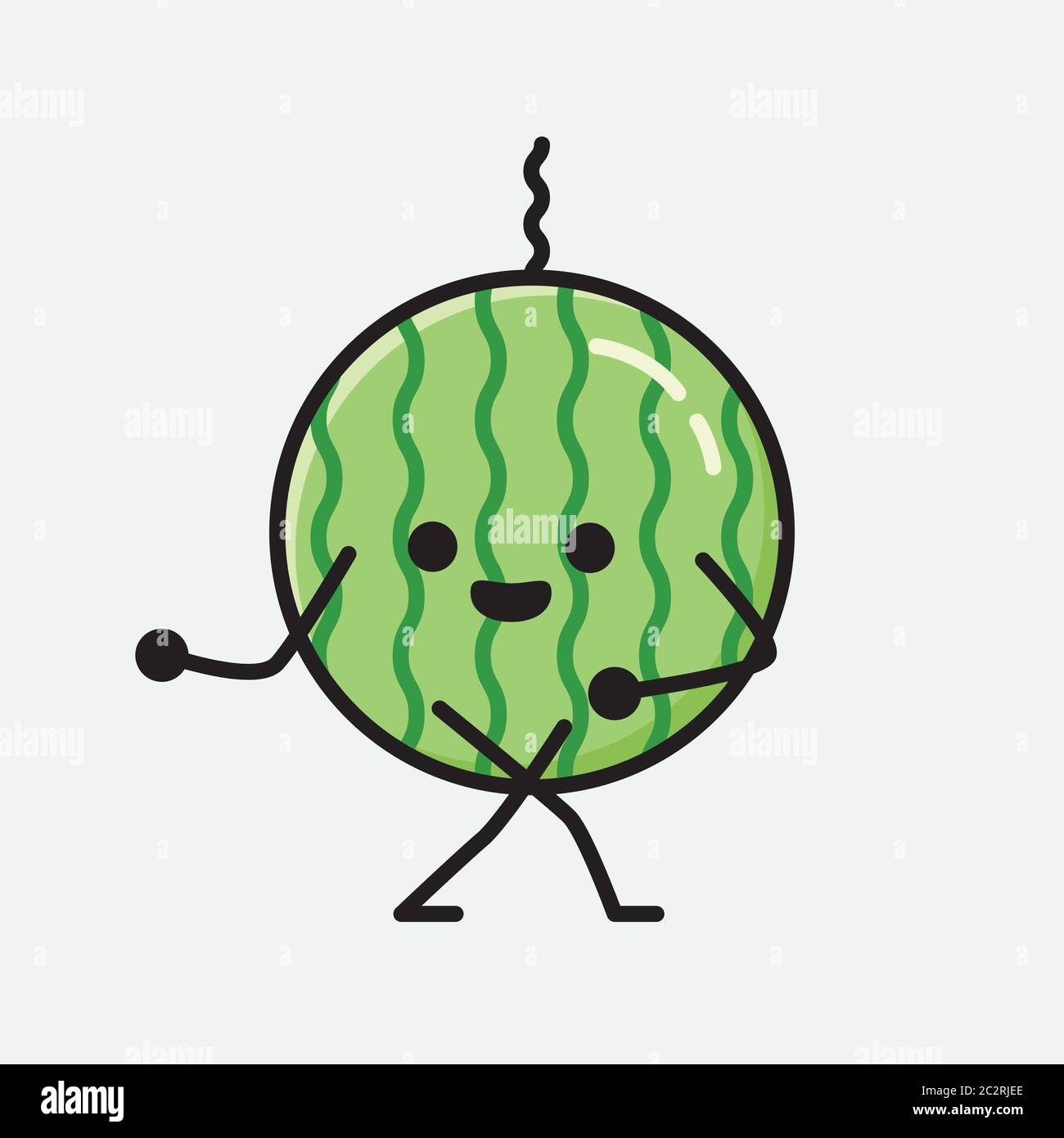 An illustration of Cute Watermelon Mascot Vector Character in Flat ...