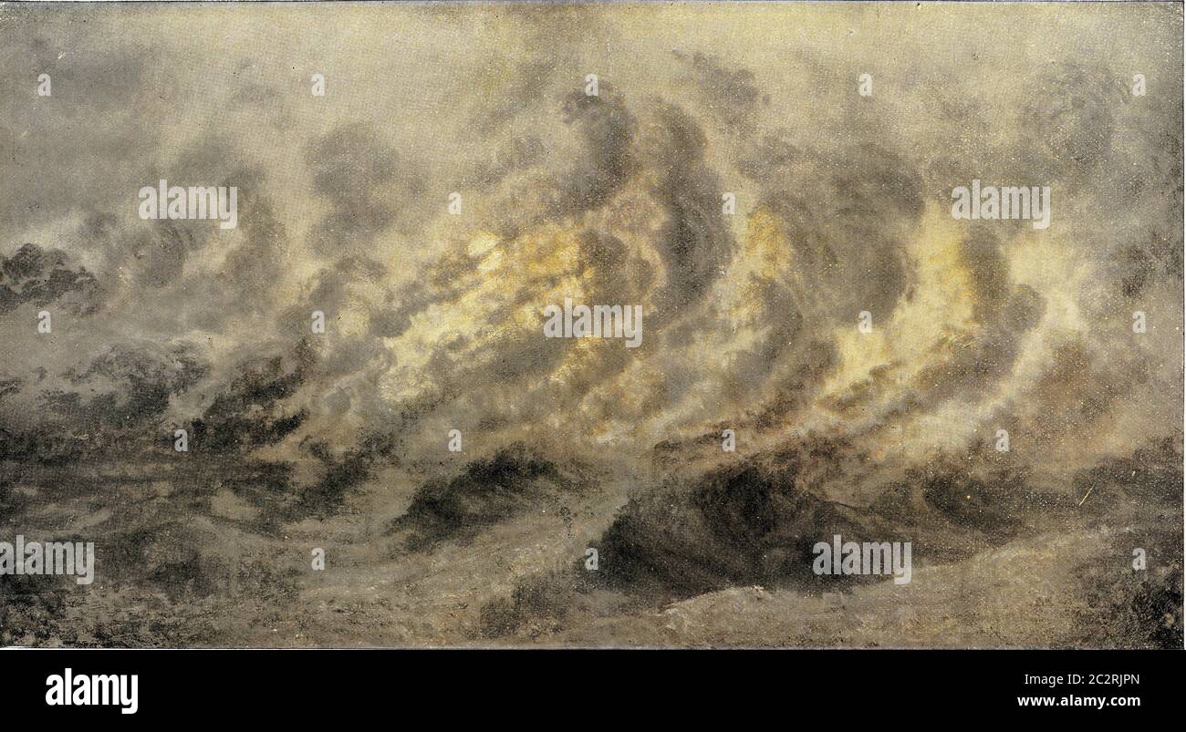 Simoun in the desert of Libya, vintage engraved illustration. From the ...