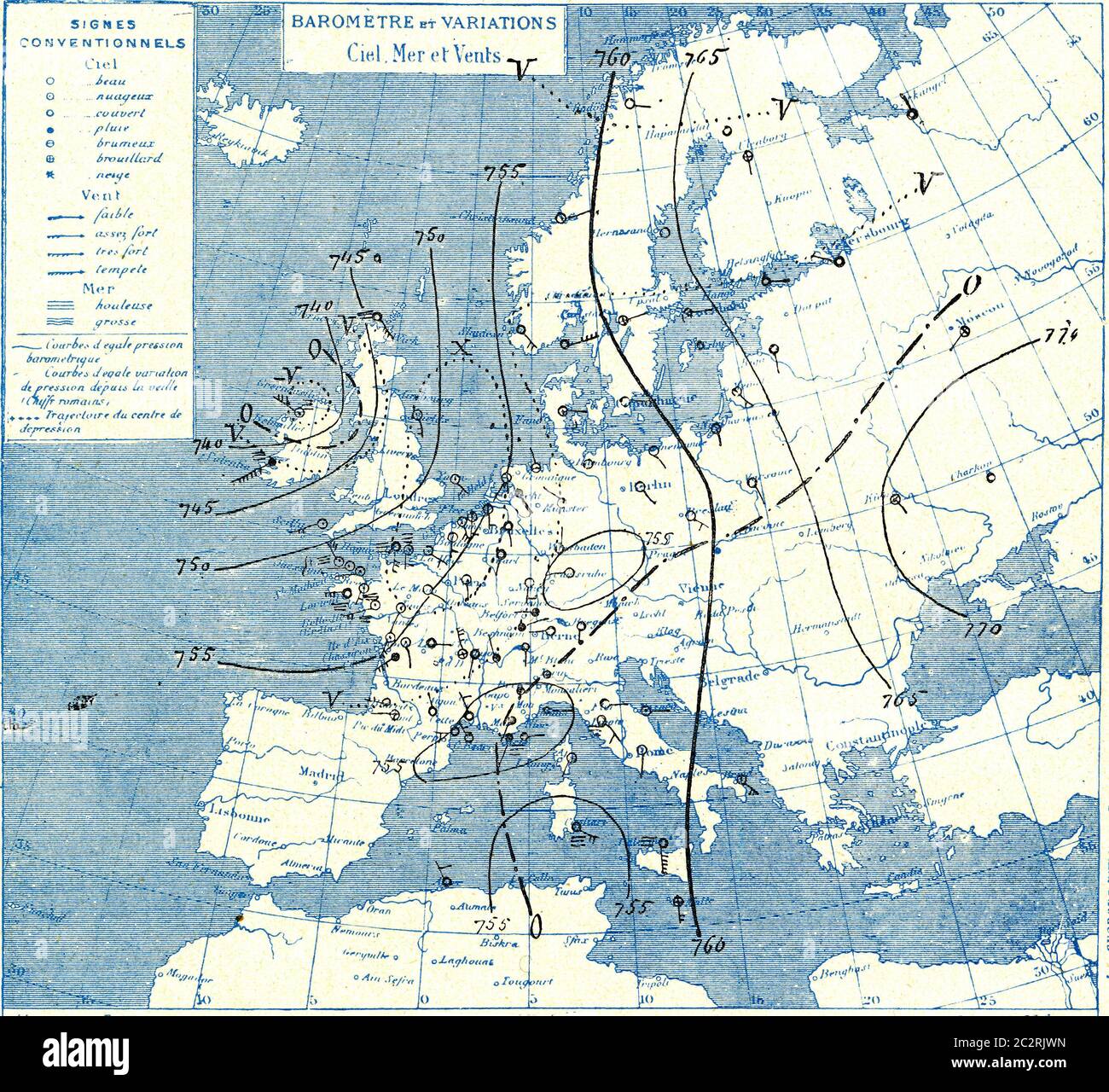 General situation, vintage engraved illustration. From the Universe and ...