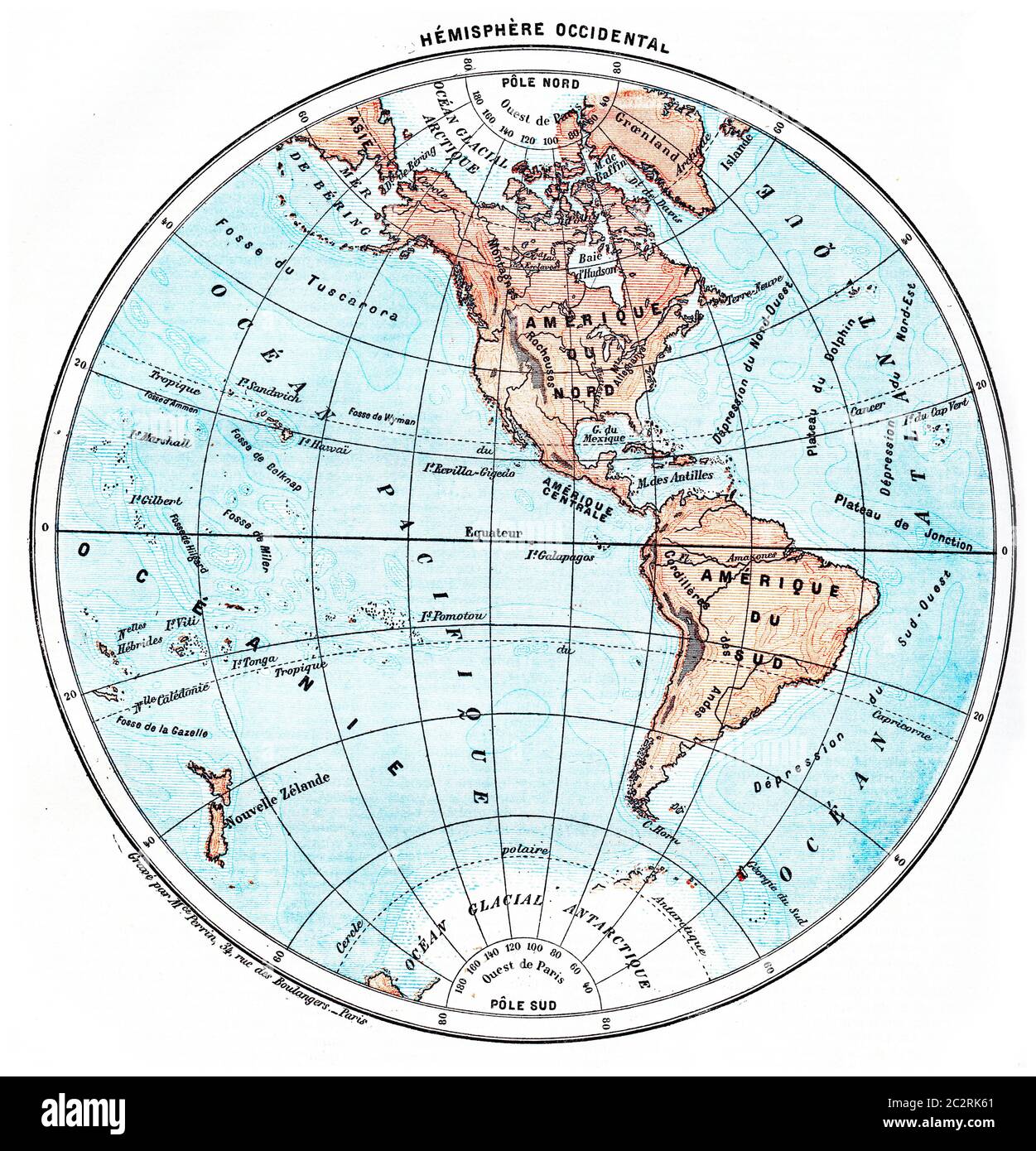 Western hemisphere map Cut Out Stock Images & Pictures - Alamy