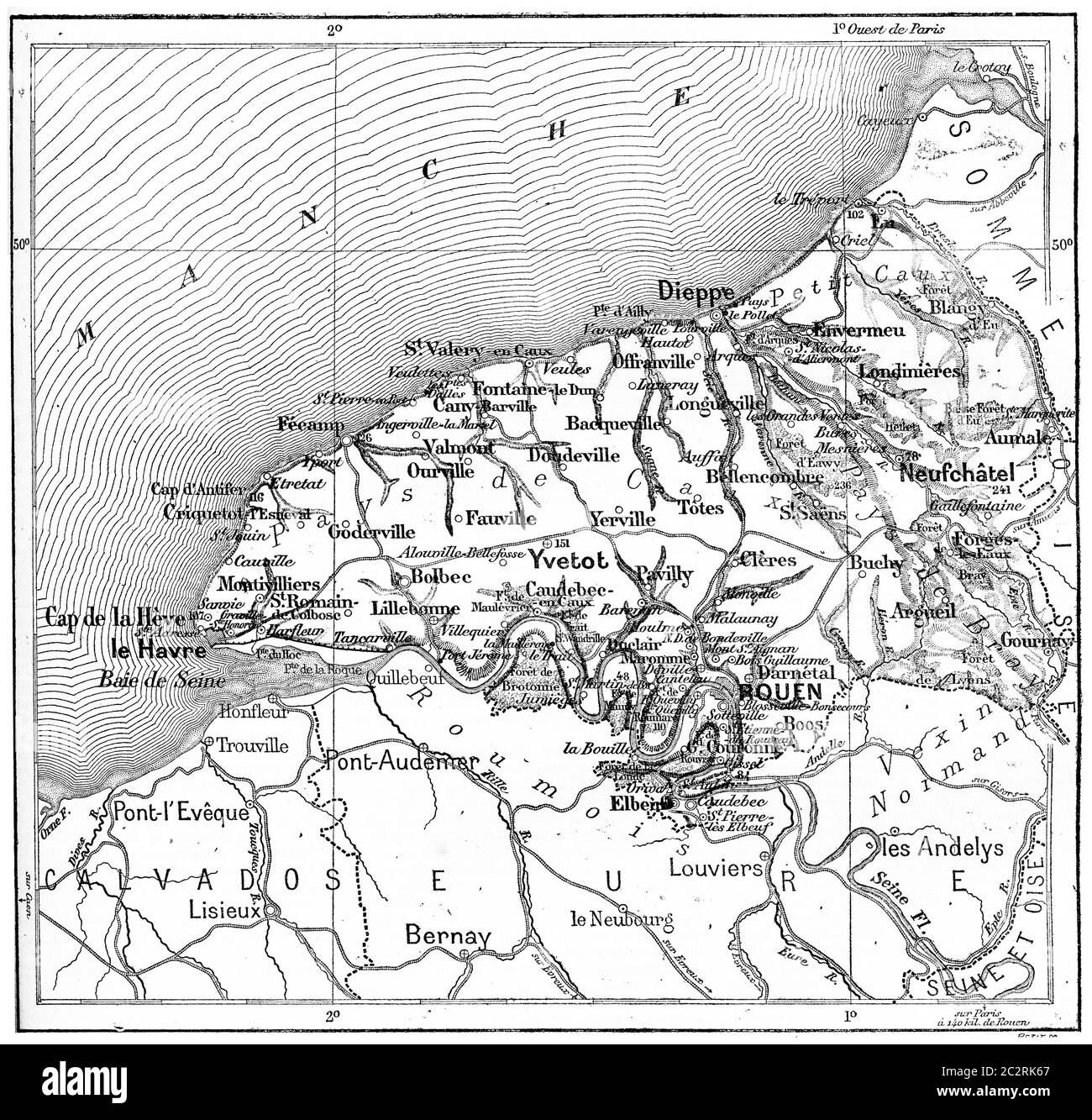 Old french river map hi-res stock photography and images - Alamy