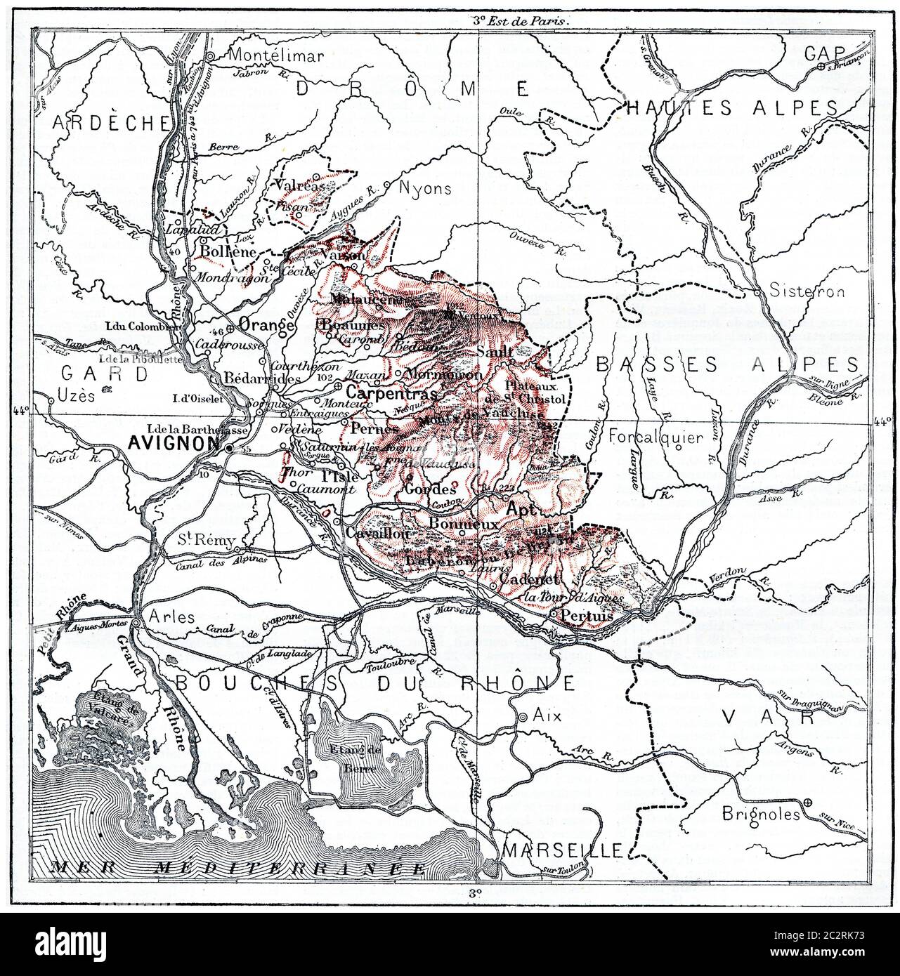 Map of vaucluse Cut Out Stock Images & Pictures - Alamy