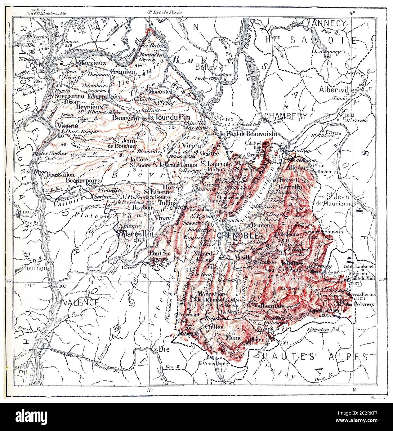 Isere map Cut Out Stock Images & Pictures - Alamy
