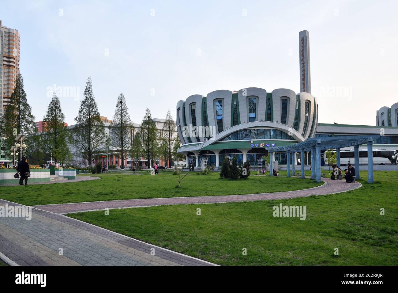 Pyongyang, North Korea - April 29, 2019: View on the new residential ...