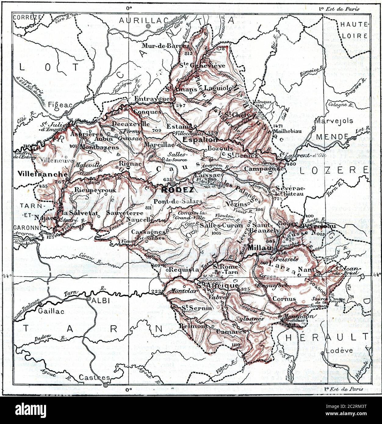 Map of aveyron hi-res stock photography and images - Alamy