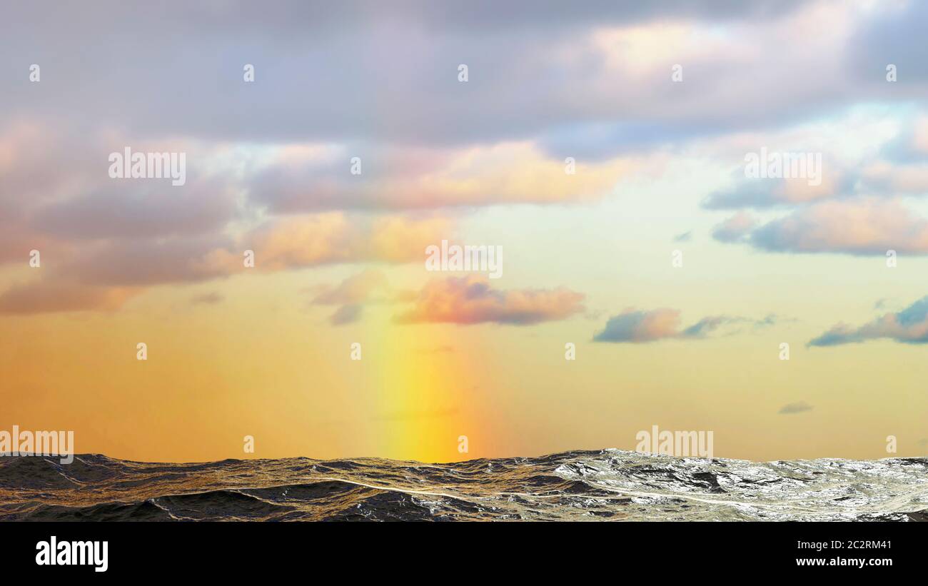 Rainbow over the sea Stock Photo - Alamy