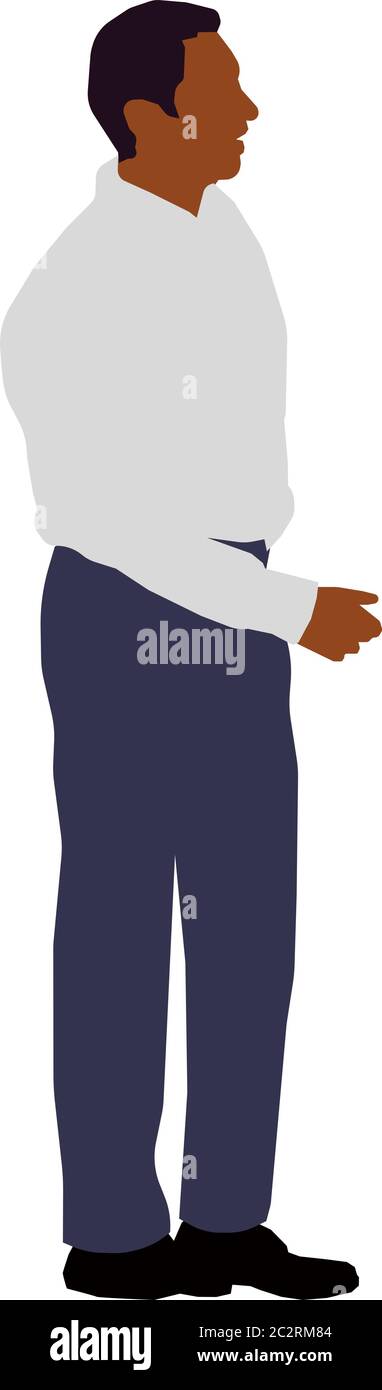 Faceless standing man vector illustration (Black people Stock Vector ...