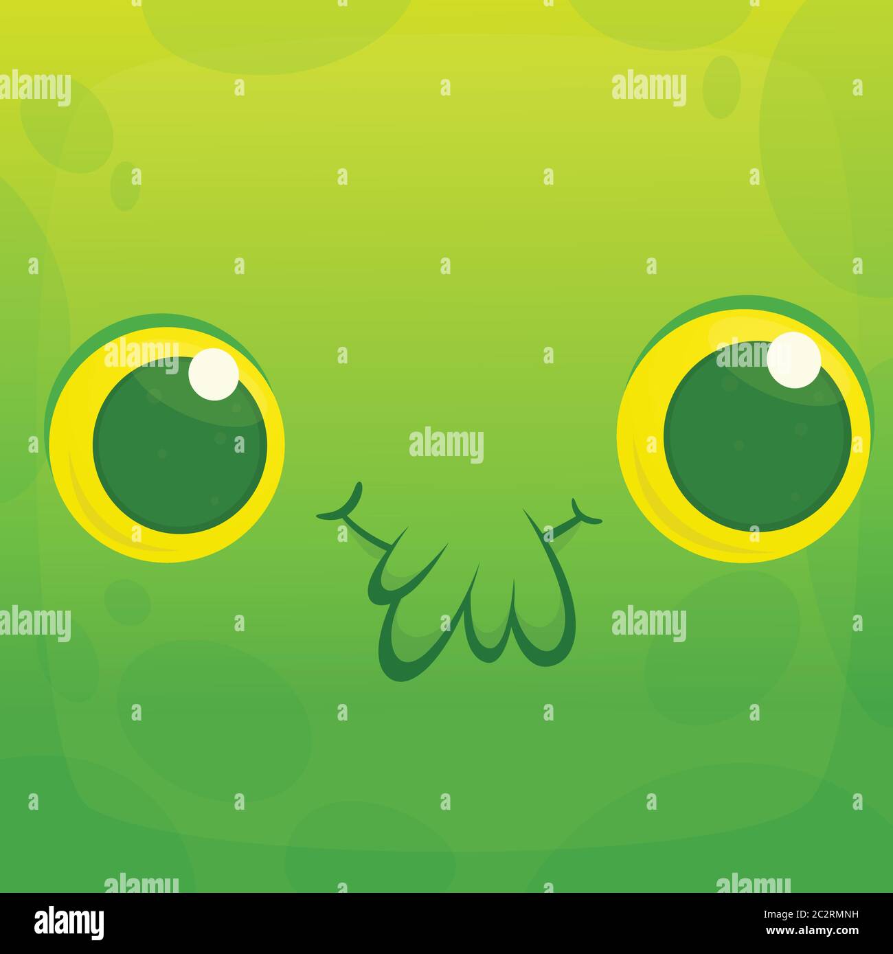 Funny cartoon alienr face. Vector Halloween monster square avatar Stock ...