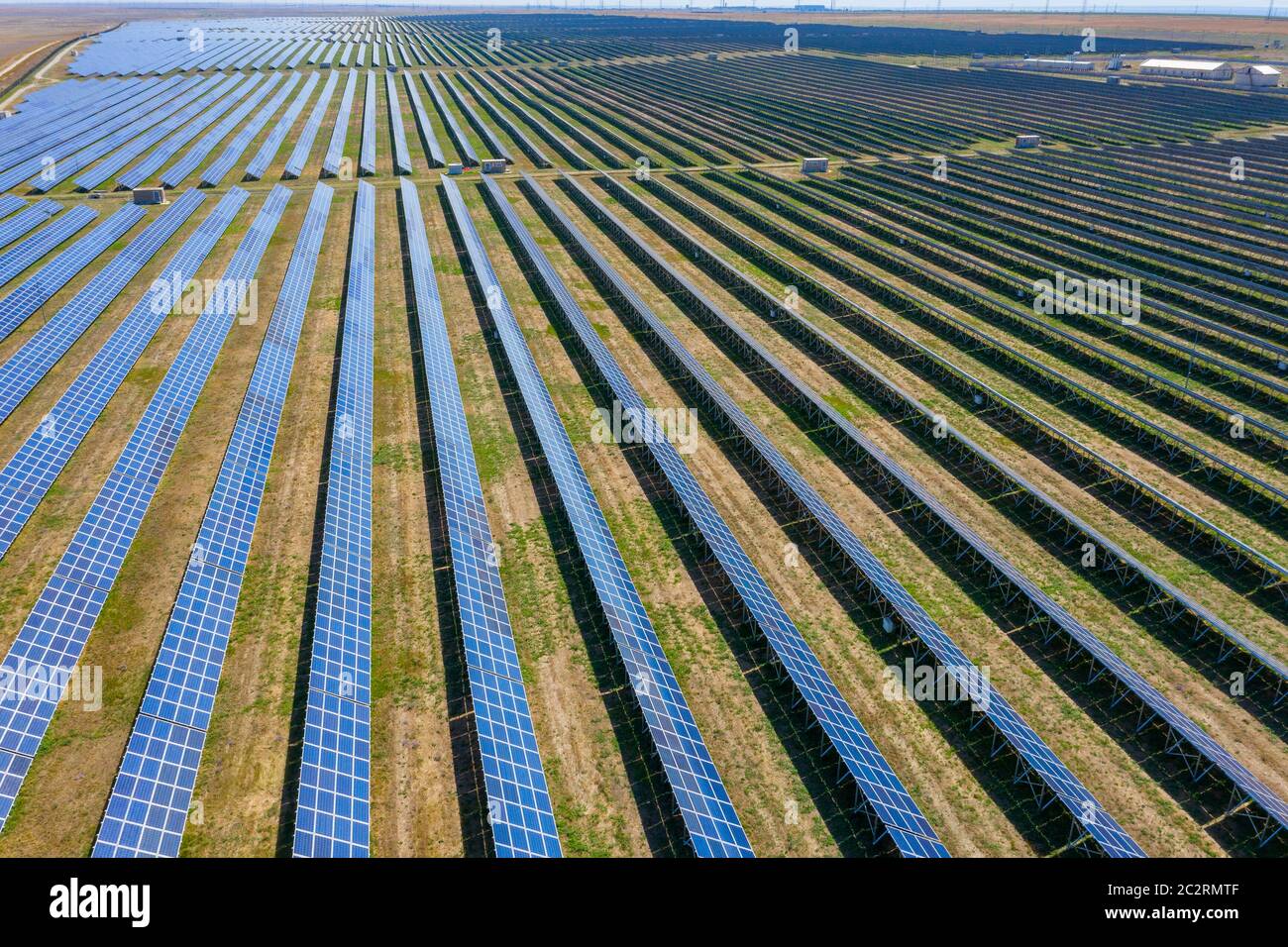 Aerial view above many solar hi-res stock photography and images - Alamy