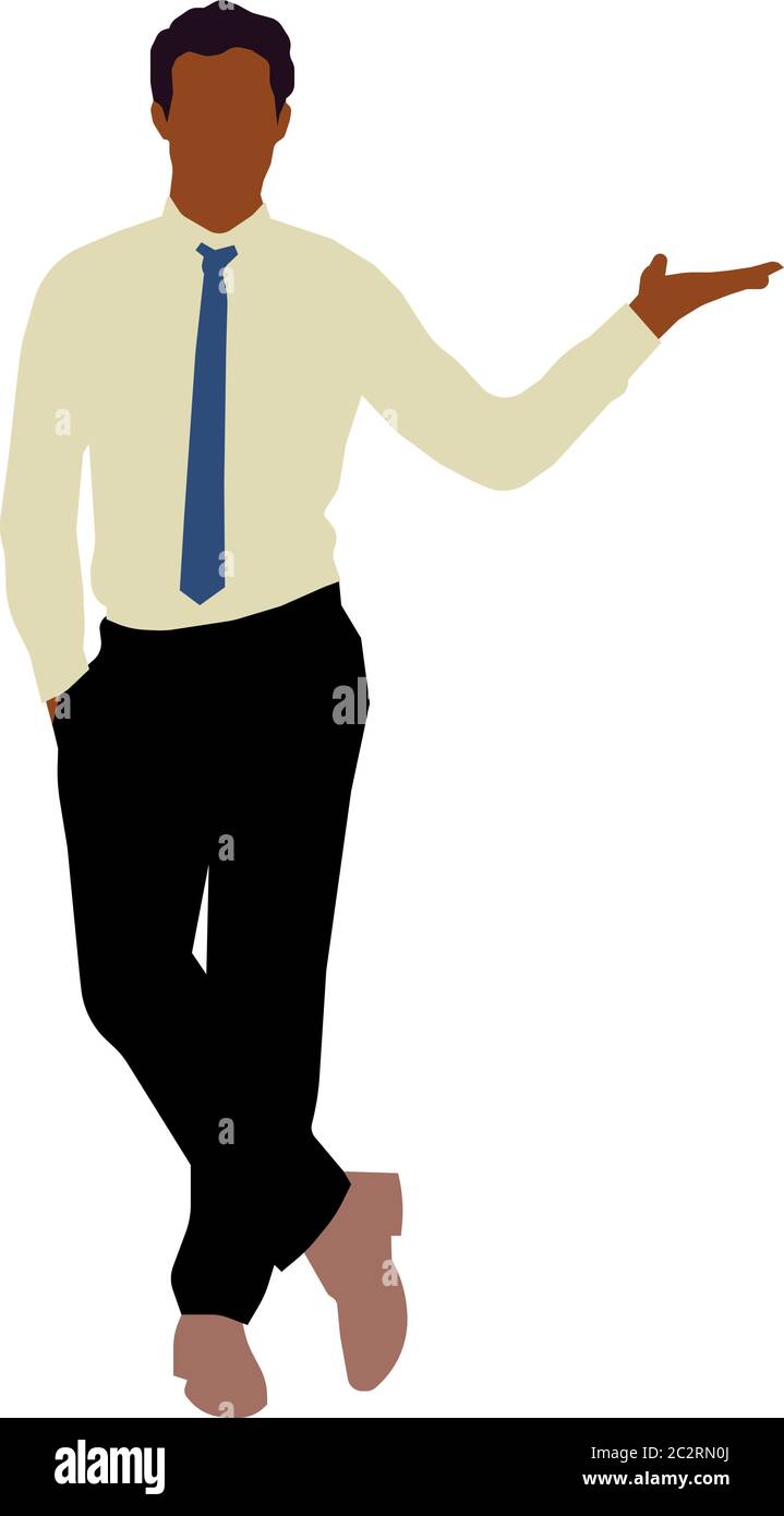 Faceless standing man vector illustration (Black people Stock Vector ...