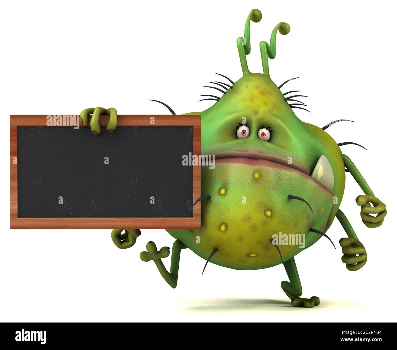 Fun 3D germ bug monster with a chalkboard Stock Photo - Alamy