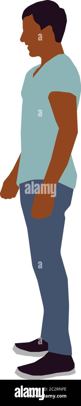 Faceless standing man vector illustration (Black people Stock Vector ...