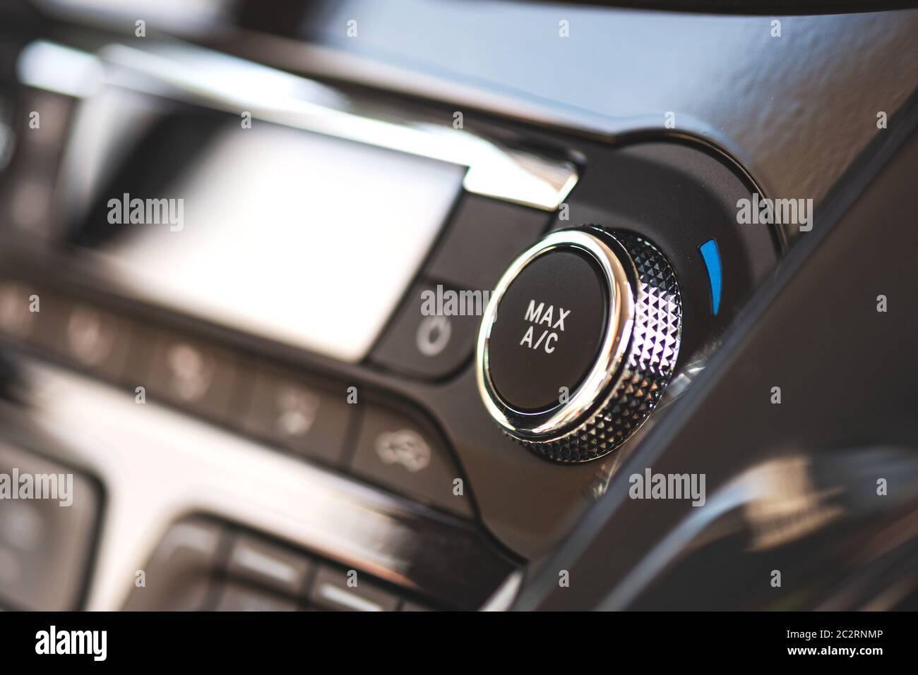 Air conditioner control panel, car cooling system. Close up photo of ...
