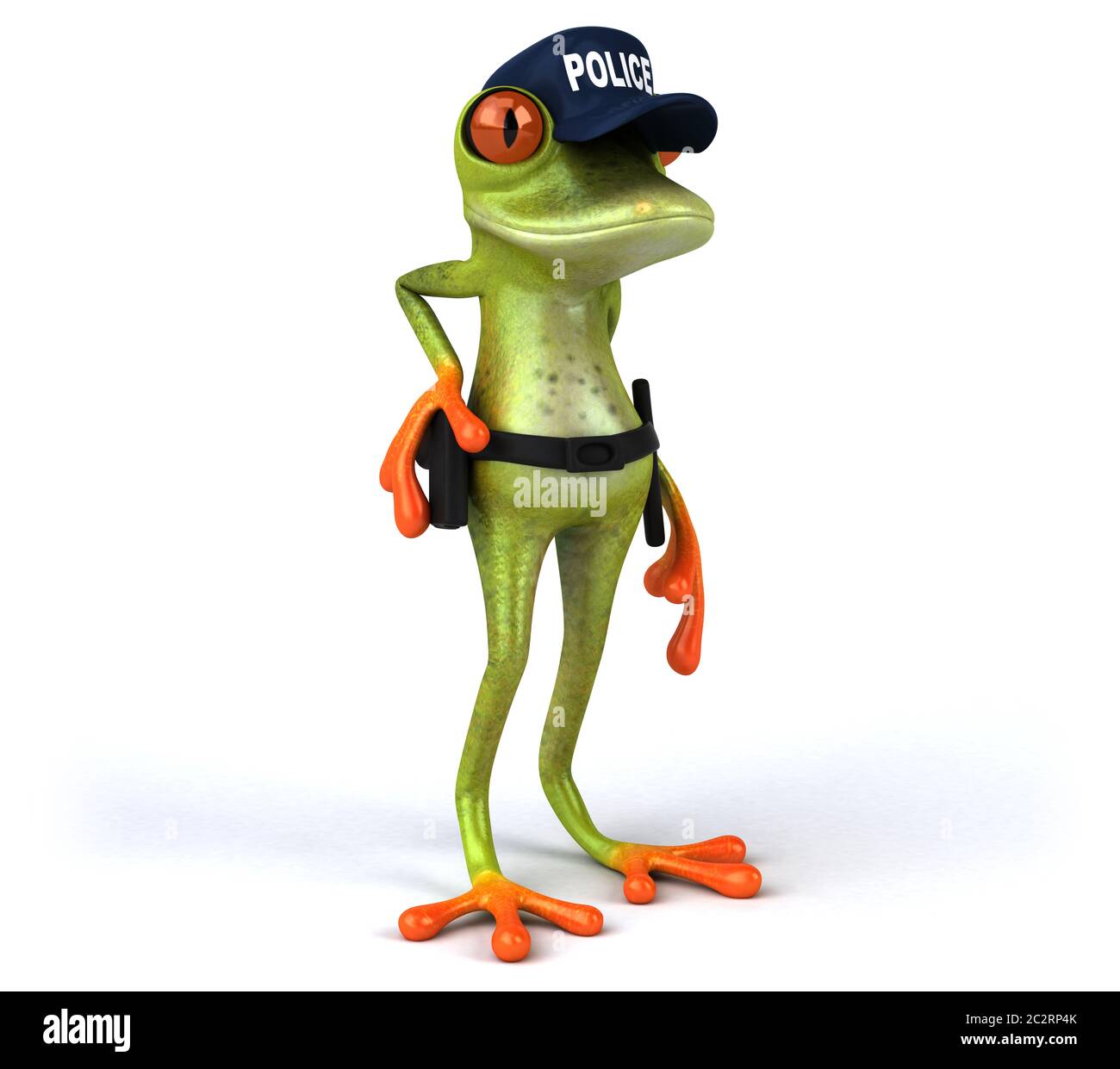 Fun 3D Cartoon frog police officer Stock Photo - Alamy