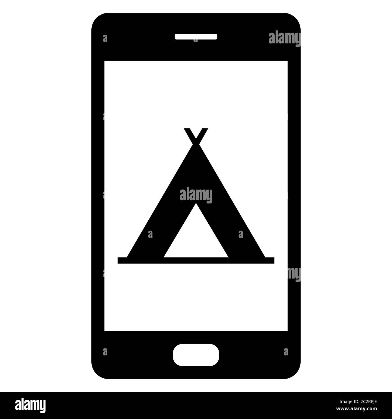 Tent and smartphone Stock Photo - Alamy
