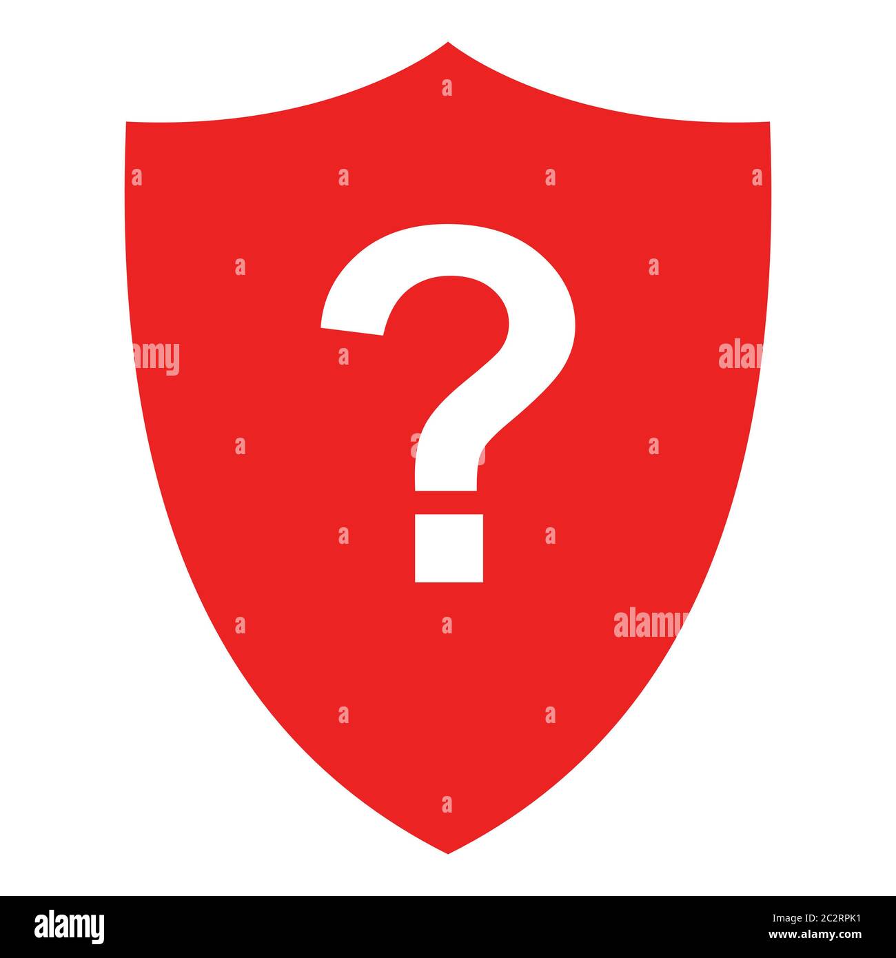 Question mark and shield Stock Photo - Alamy