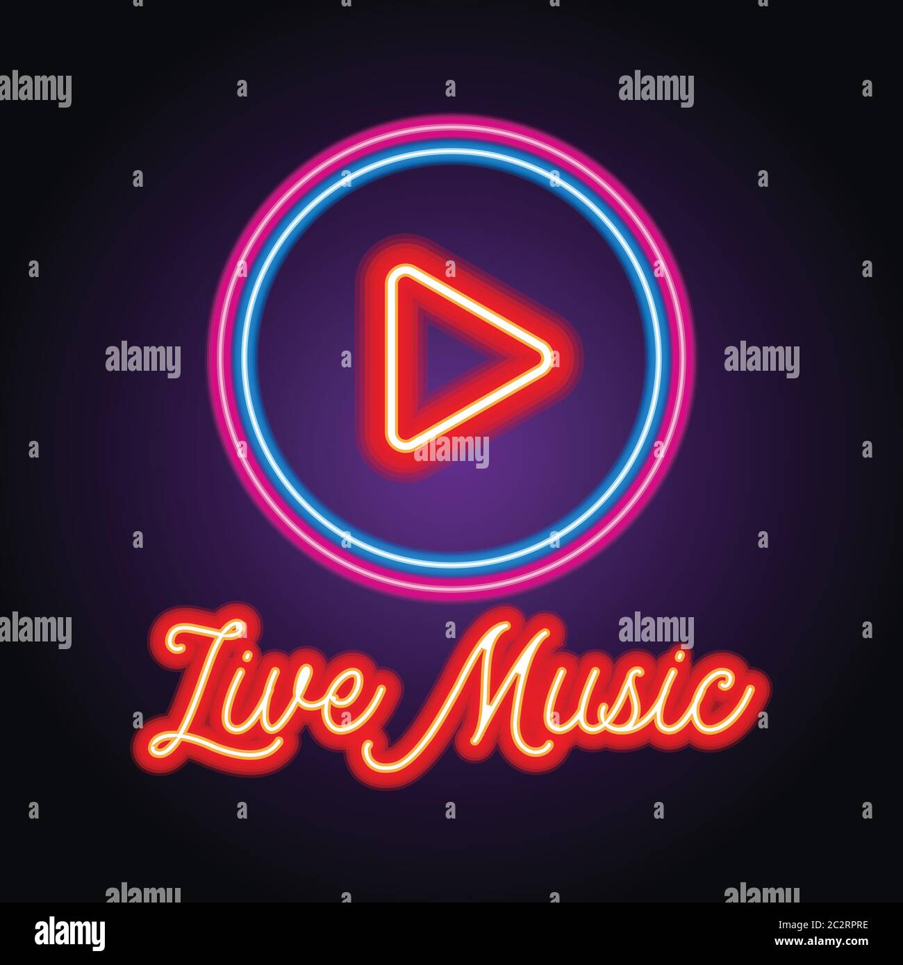 music logo with neon sign effect for world music day. vector ...