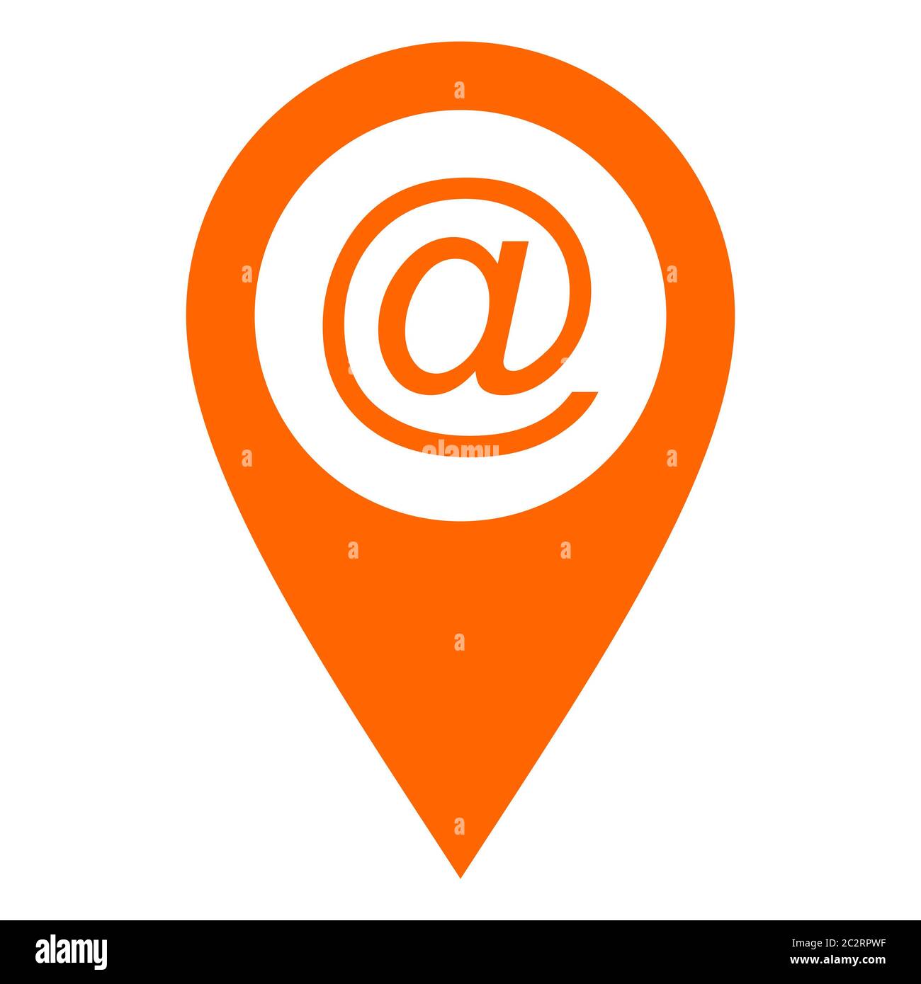 E-mail symbol and location pin Stock Photo - Alamy