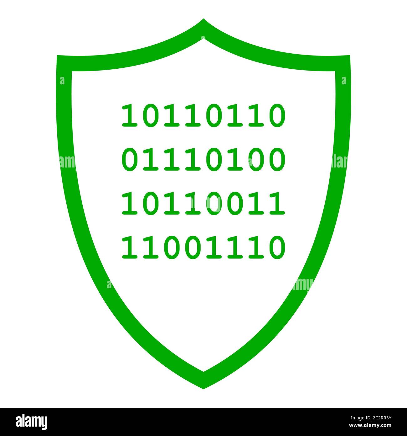 Binary code and shield Stock Photo - Alamy