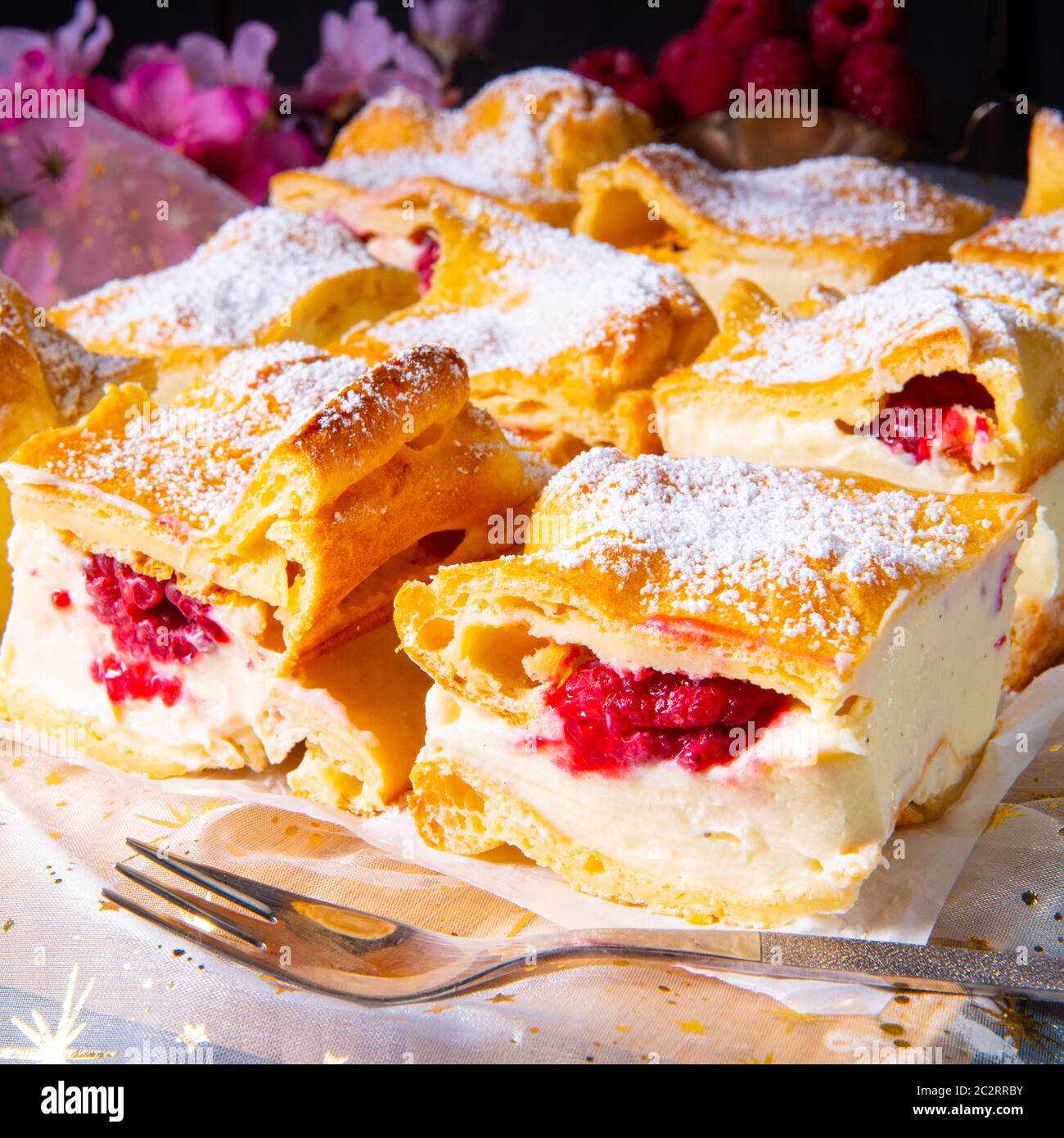 Karpatka - a delicious Polish pudding cake Stock Photo - Alamy