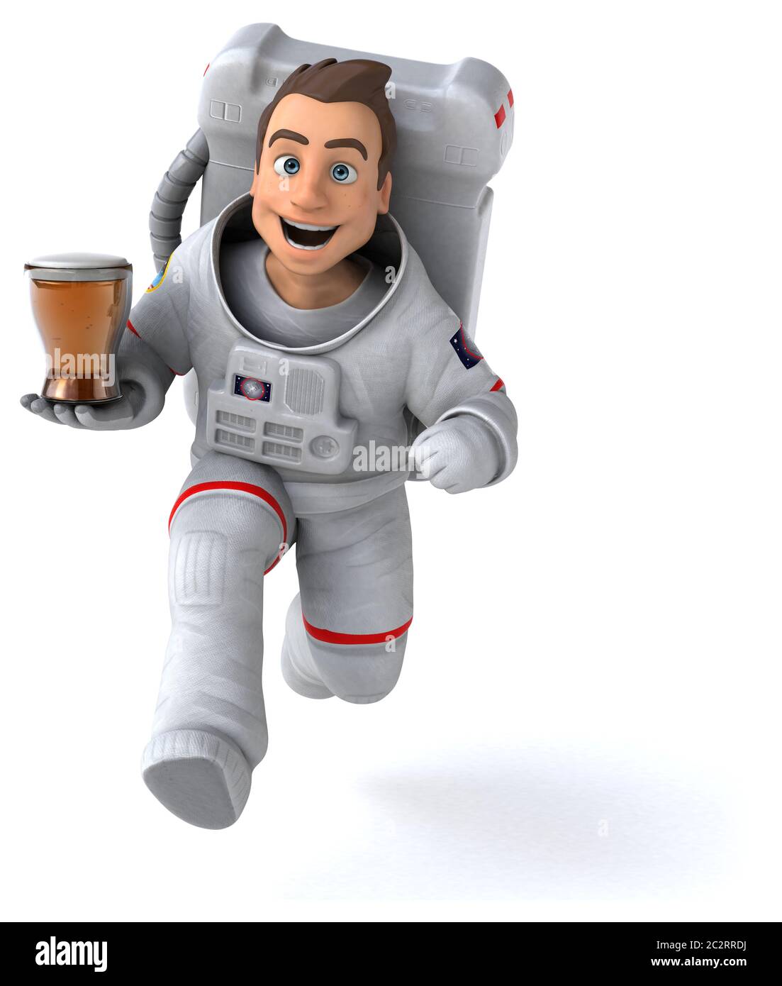 Fun astronaut - 3D Illustration Stock Photo - Alamy