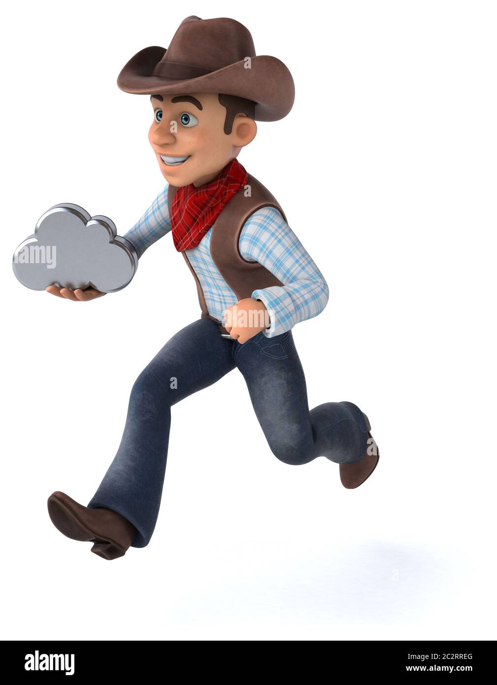 Fun Cowboy - 3D Illustration Stock Photo - Alamy